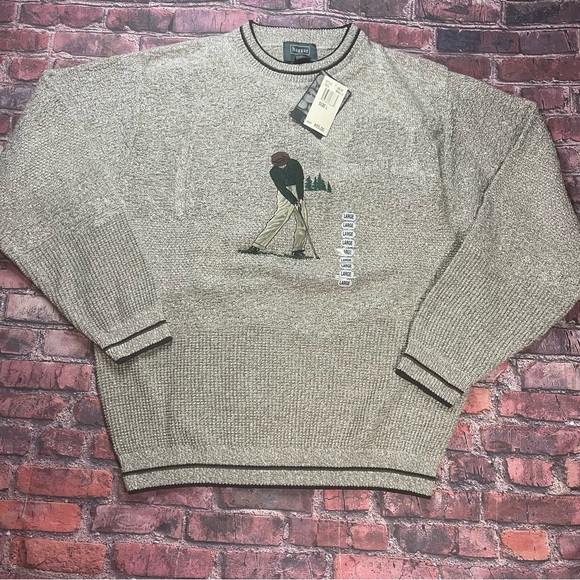 Haggar | Sweaters | Vintage Golf Player Sweater Mens L Haggar Tour Tan ...